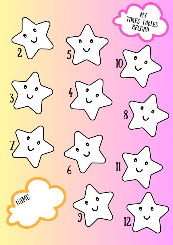 Times Table Record Tracker, Instant Digital Download, Printable PDF - Etsy