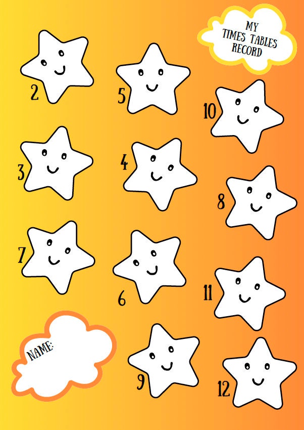 Times Table Record Tracker, Instant Digital Download, Printable PDF - Etsy