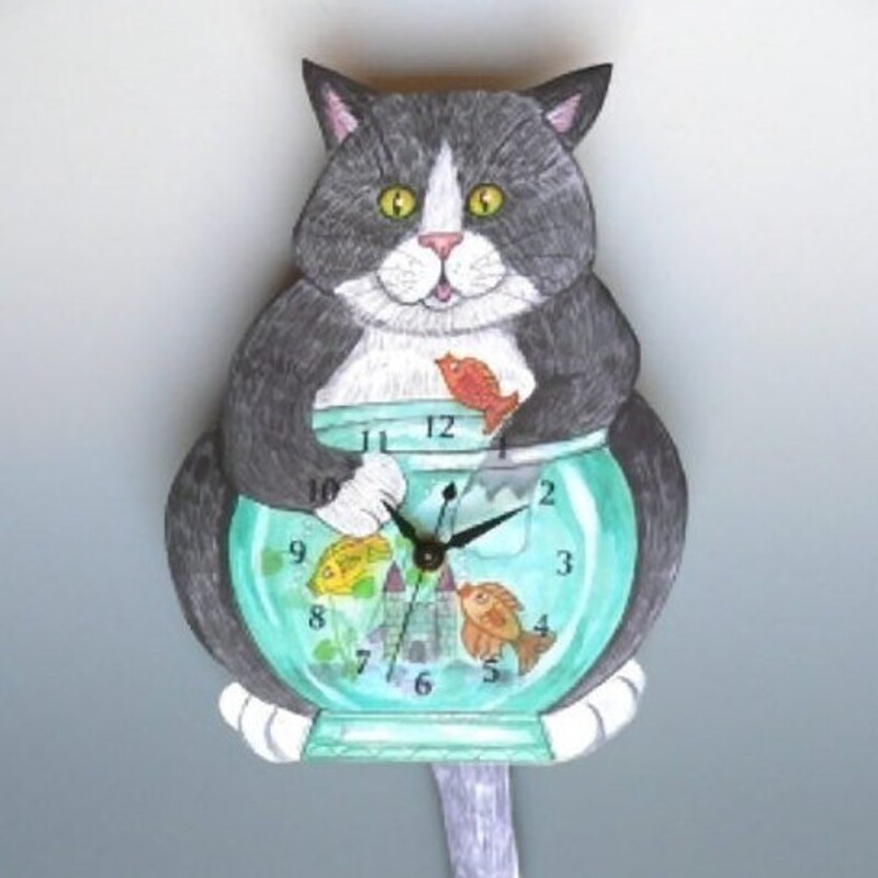 Black Cat Clock - Etsy
