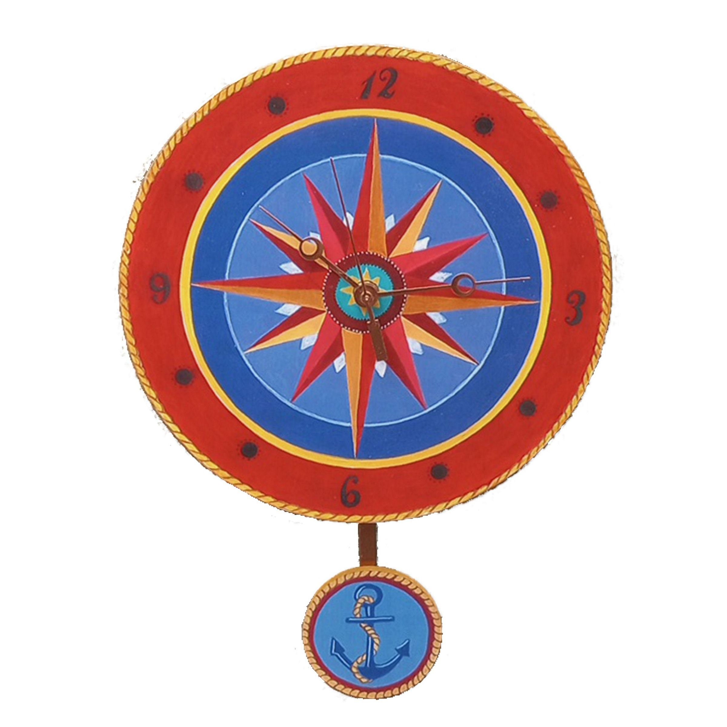 Nautical Compass Rose Pendulum Clock - Etsy
