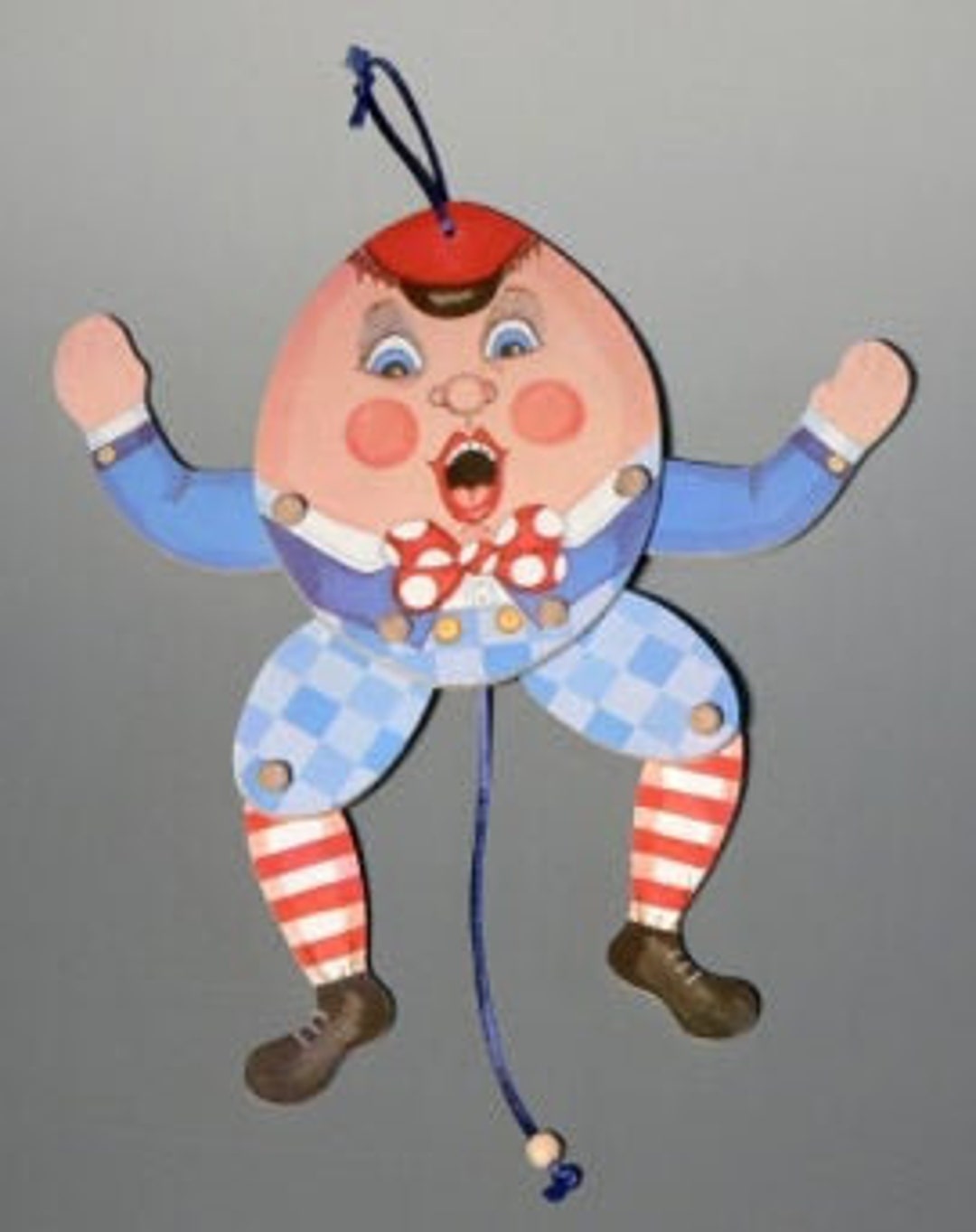 Humpty Dumpty Jumping Jack Wood Pull Puppet Toy , Kids Room, Nursery ...