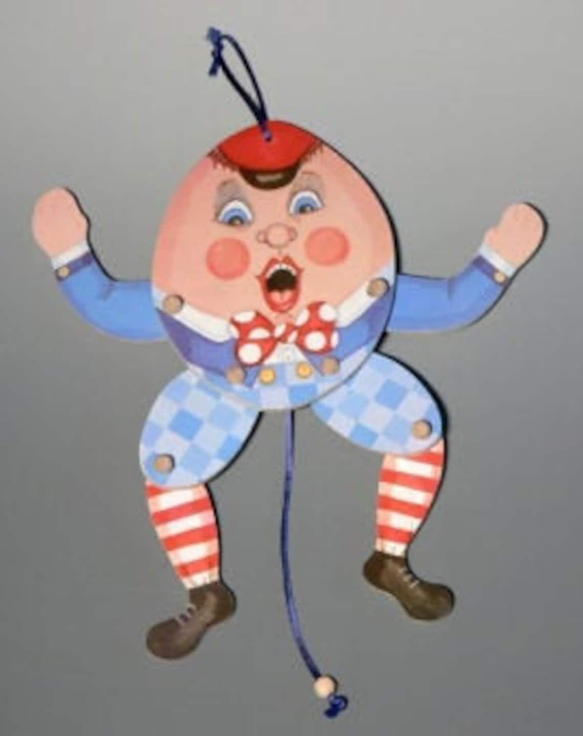 Humpty Dumpty Jumping Jack Wood Pull Puppet Toy Kids Room - Etsy