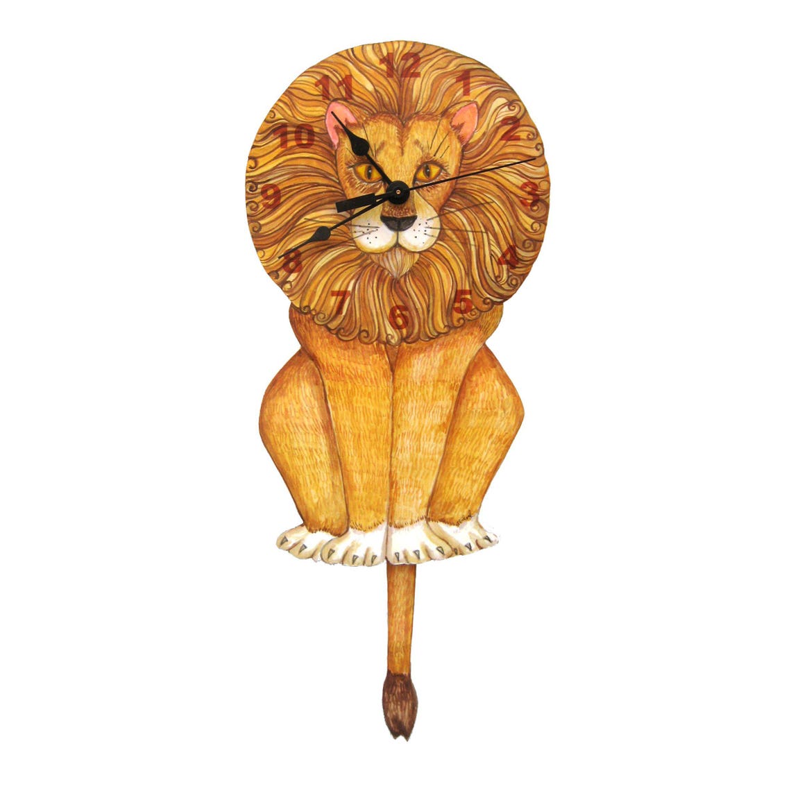 Lion King Pendulum Clock: Swinging Tail, Zoo Nursery Decor - Etsy