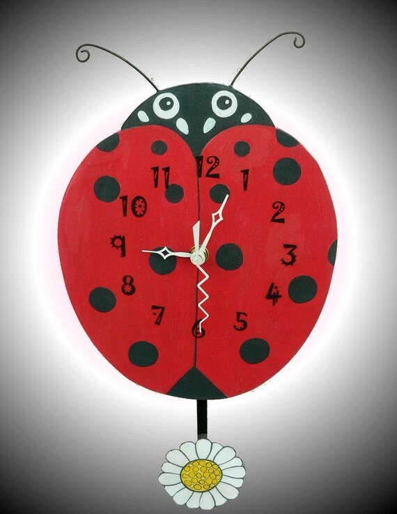 LADY BUG Pendulum Clock With Daisy Pendulum - Etsy