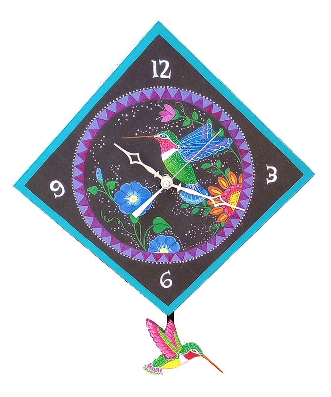 Hummingbirds Dream Garden Pendulum Clock With Flying Hummingbird ...