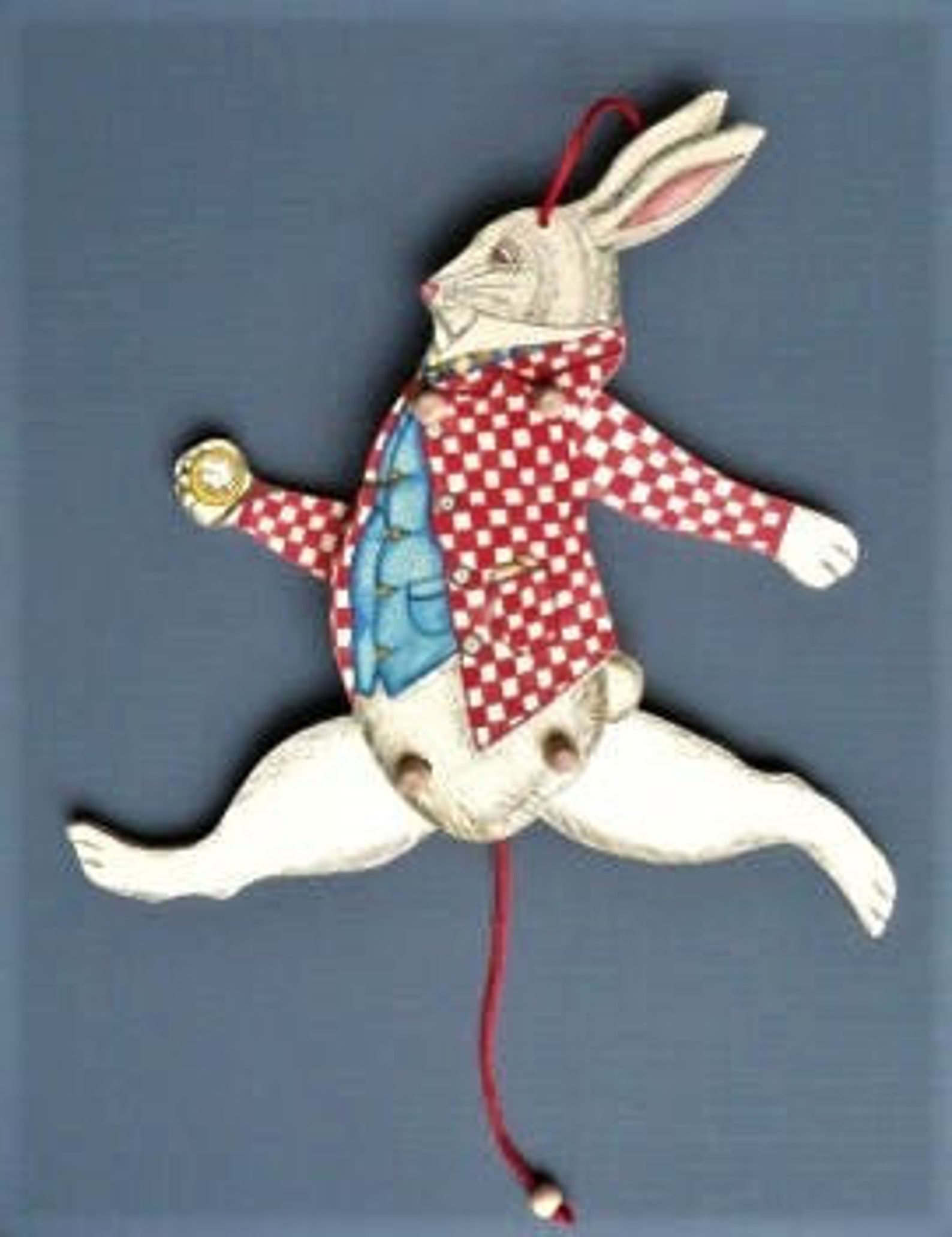 The White Rabbit Jumping Jack Wooden Pull Puppet Toy - Etsy