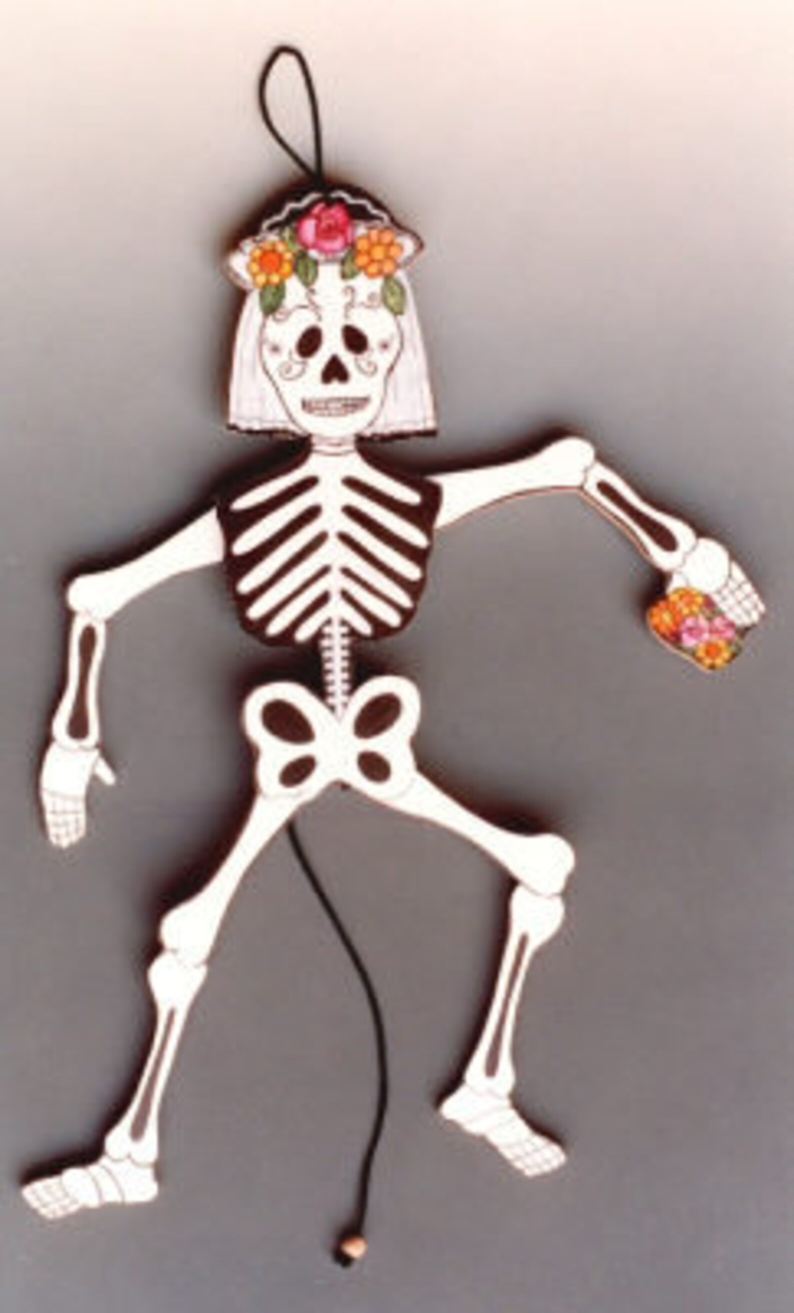 La Calavera Day of the Dead Mexican Folk Art Collectible Pull Puppet ...