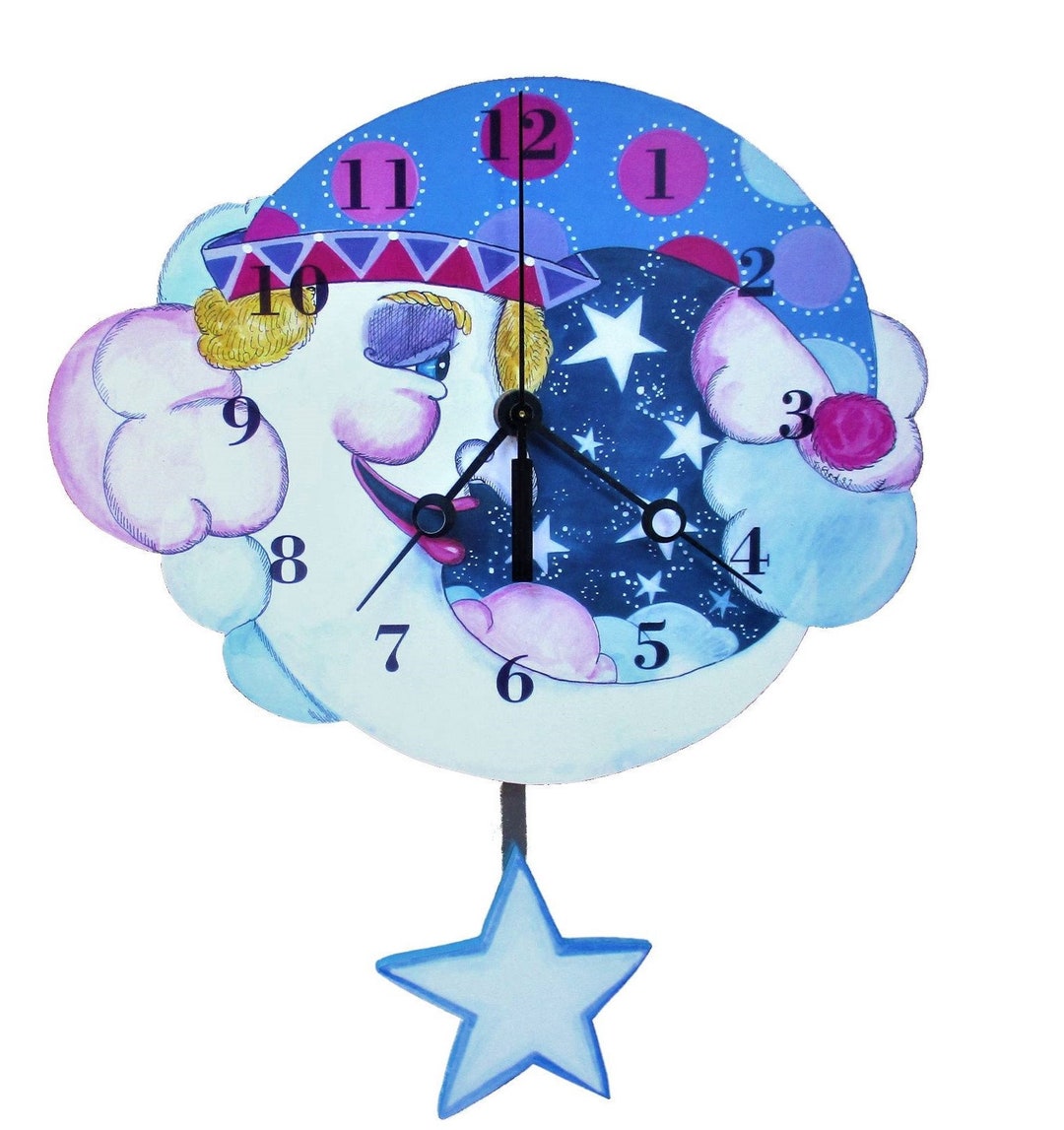 Happy Moon Fairy Tale Wall Clock for Kids-say Goodnight Moon to This ...