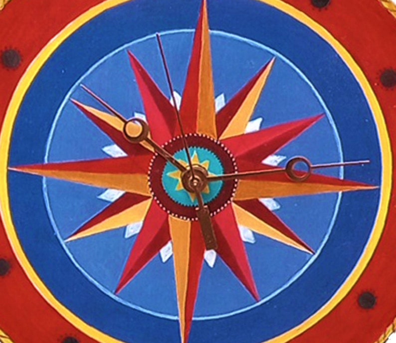 Nautical Compass Rose Pendulum Clock - Etsy