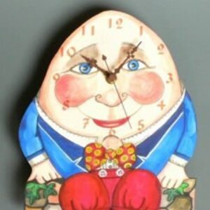 HUMPTY DUMPTY Pendulum Kids Clock Nursery Rhyme Decor With Numerals for ...