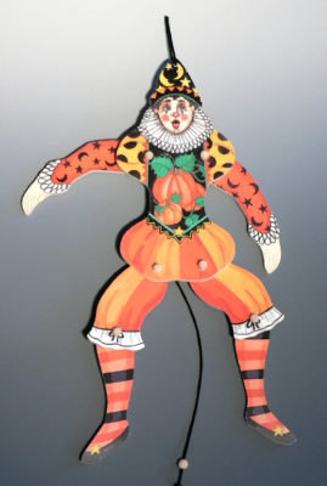 Handmade Halloween Pumpkin Clown Jumping Jack Puppet: Fall Decor - Etsy