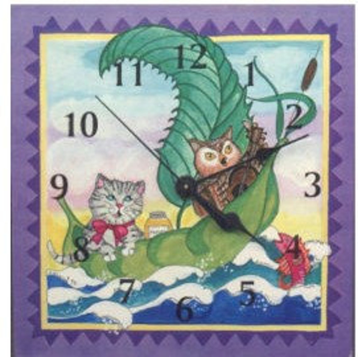 The Owl and the Pussycat Nursery Rhyme Original Wall Pendulum - Etsy