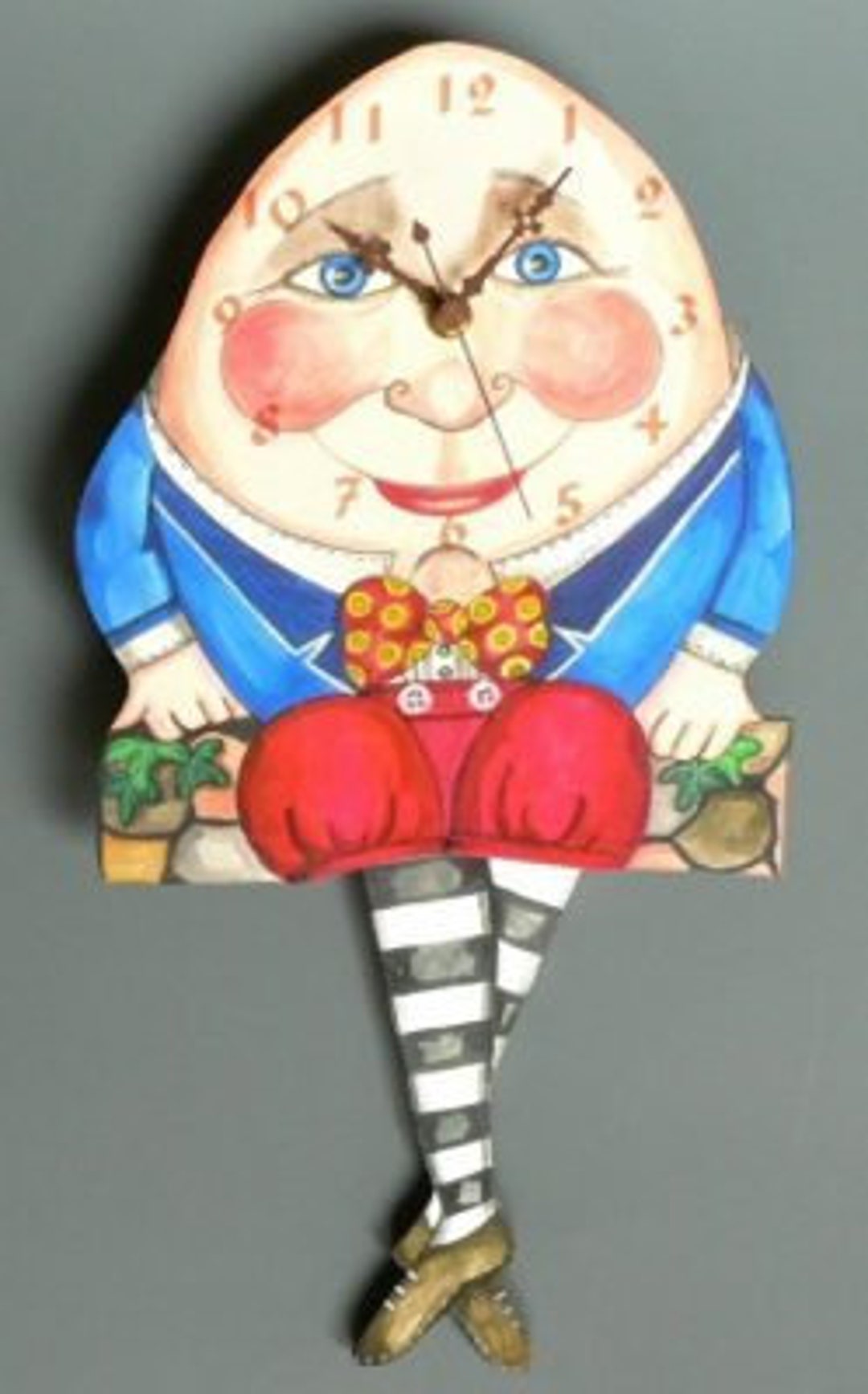 HUMPTY DUMPTY Pendulum Kids Clock Nursery Rhyme Decor With Numerals for ...
