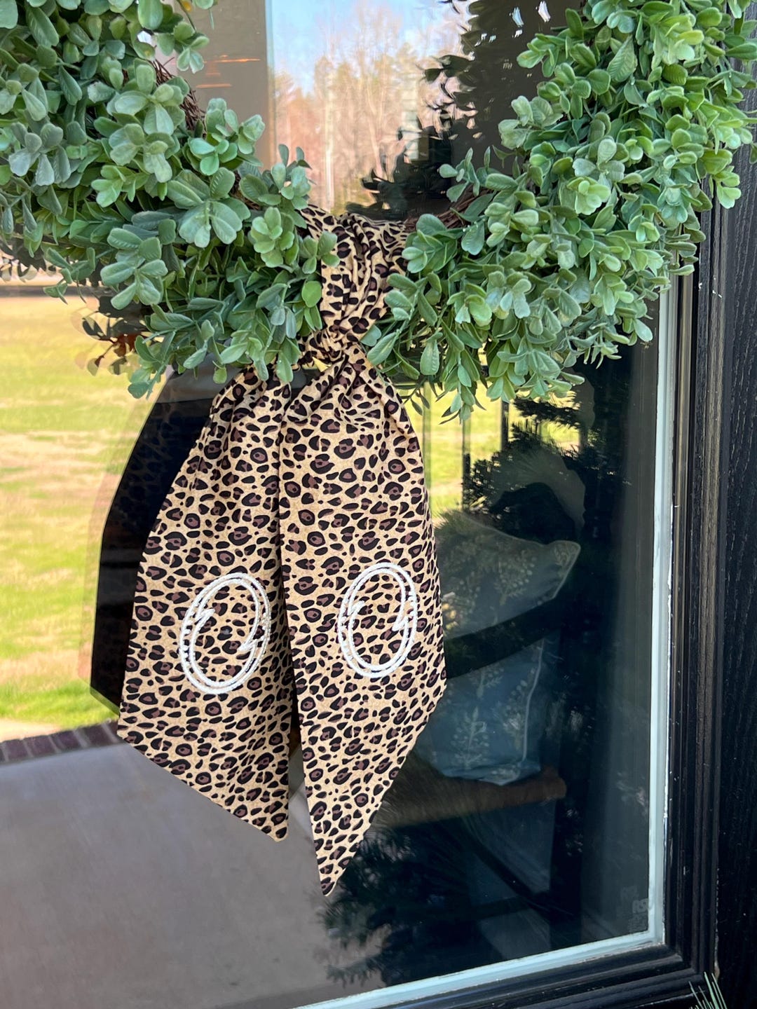 Chic Leopard Print Wreath Sash | Fun House Decor | Front Door Decor ...