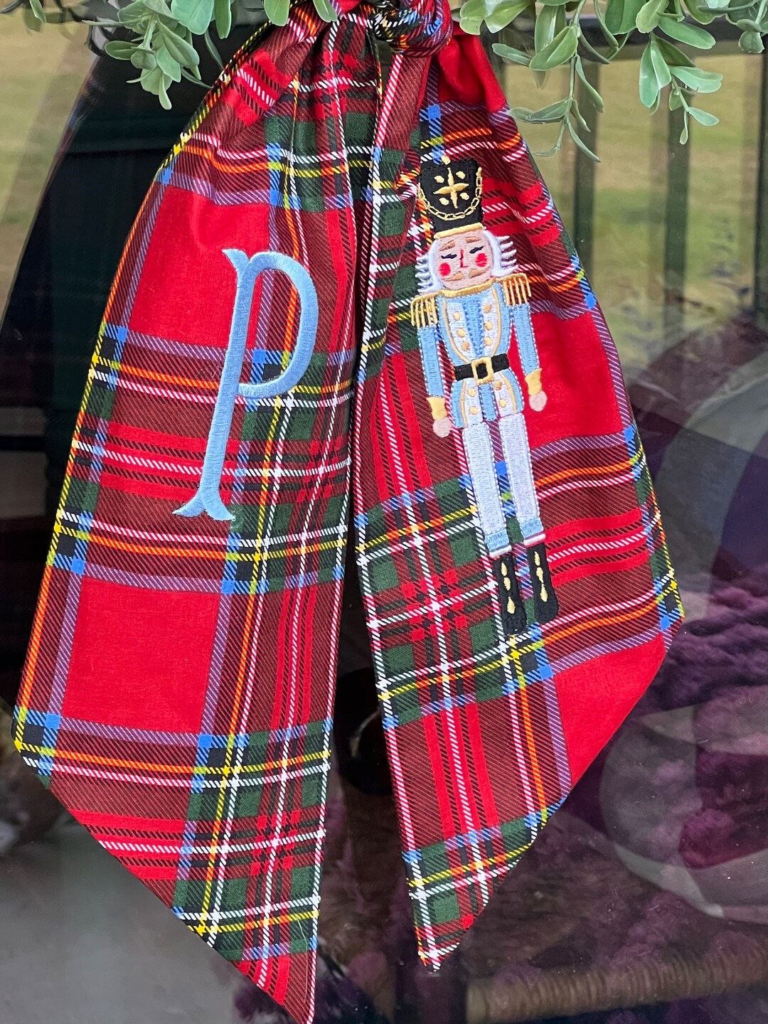 Nutcracker Tartan Wreath Sash | Christmas Sash | Winter Sash | Stewart ...