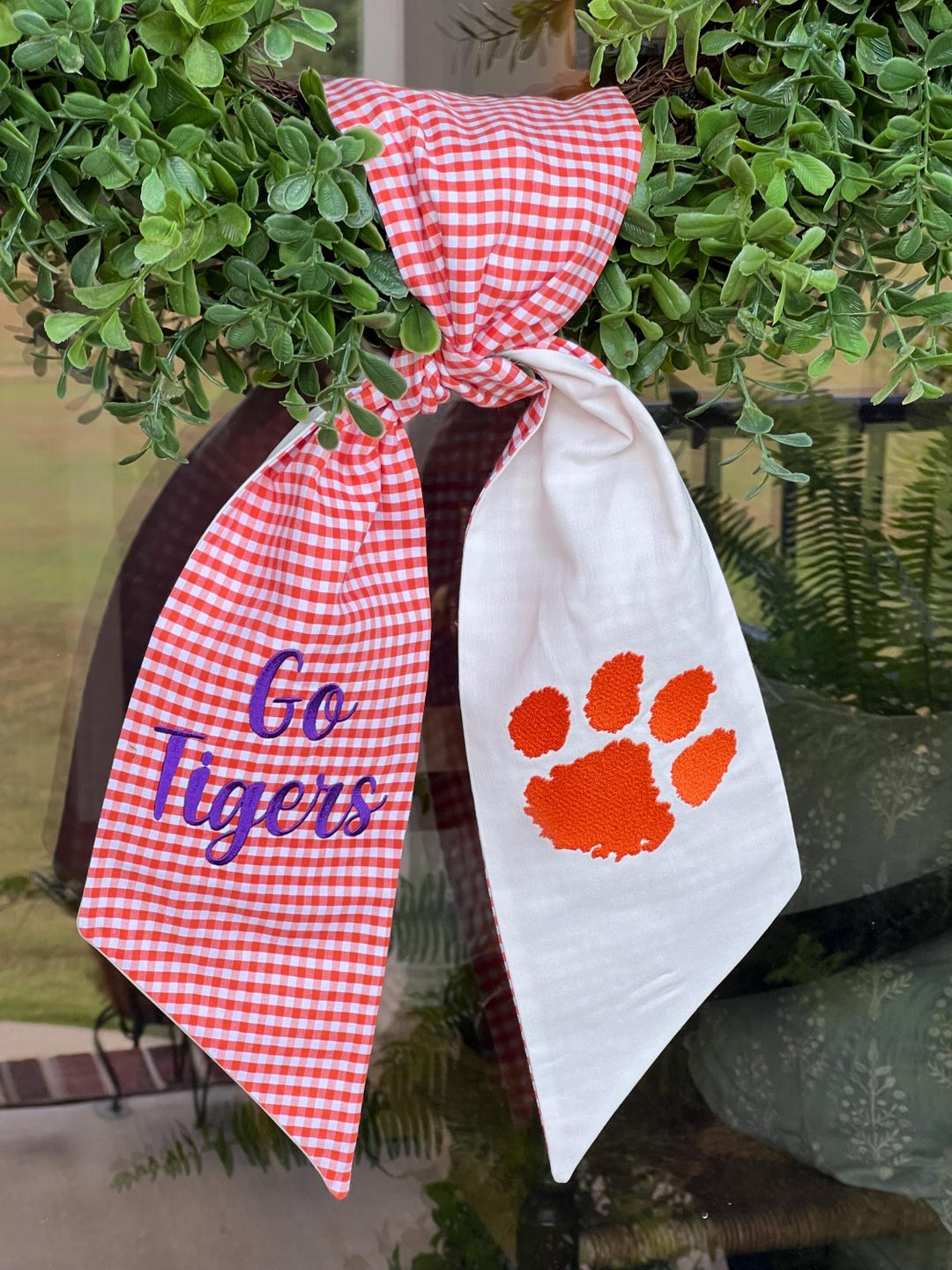 Tiger Wreath Sash | Football Wreath Sash | Fall Door Decor | College ...