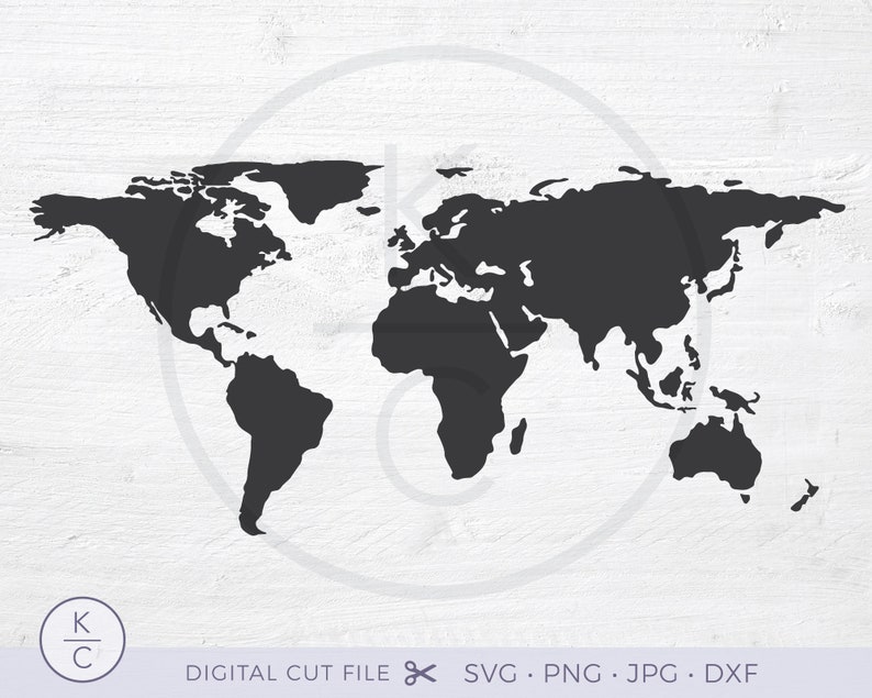 World Map SVG, World Svg, Travel Svg, World Map Clipart, Continents ...