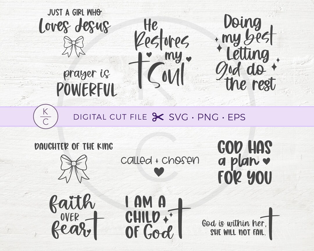 Christian SVG Bundle, Scripture Bundle, Bible Verse Svg, Religious Svg ...