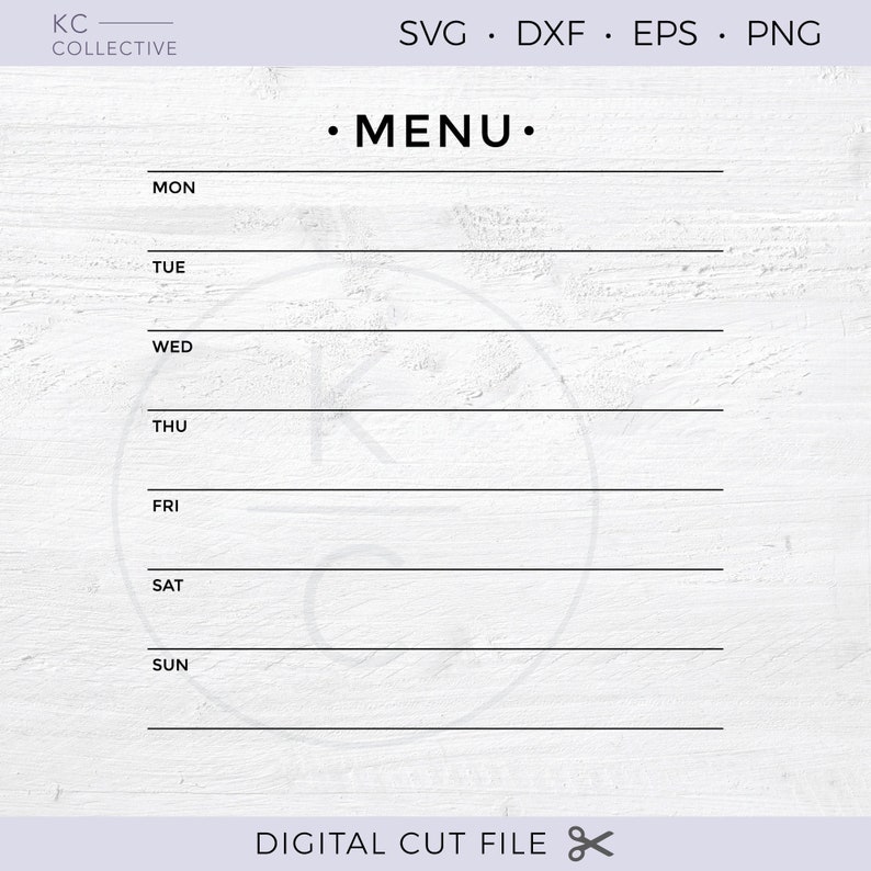 Menu Svg Weekly Menu Svg Svg Files Menu Board Svg Kitchen | Etsy