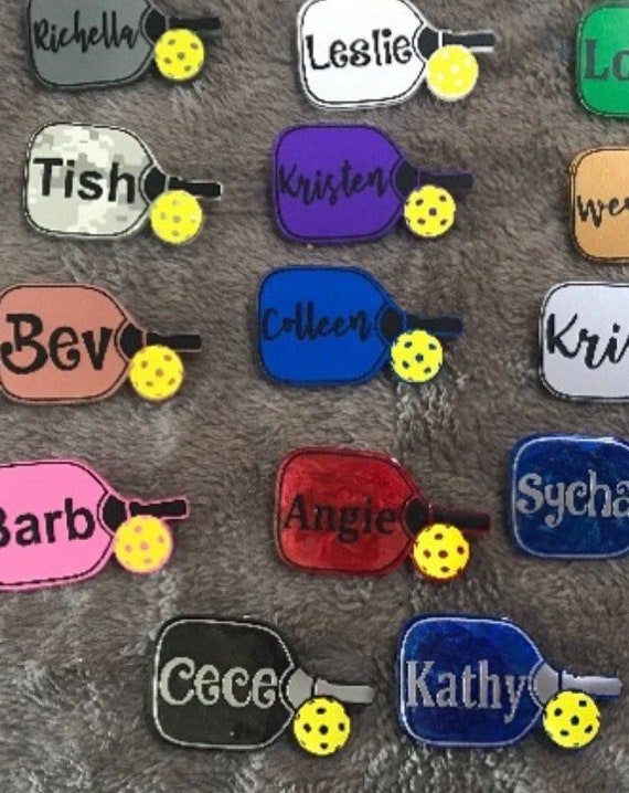 Pickleball Name Tags/pins - Etsy