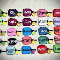 Personalized Pickleball Paddle Name Tag: Engraved Acrylic Bag Tag - Etsy
