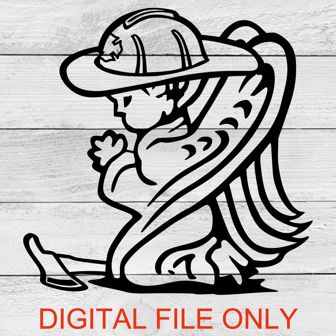 Memorial Praying Firefighter SVG - Etsy