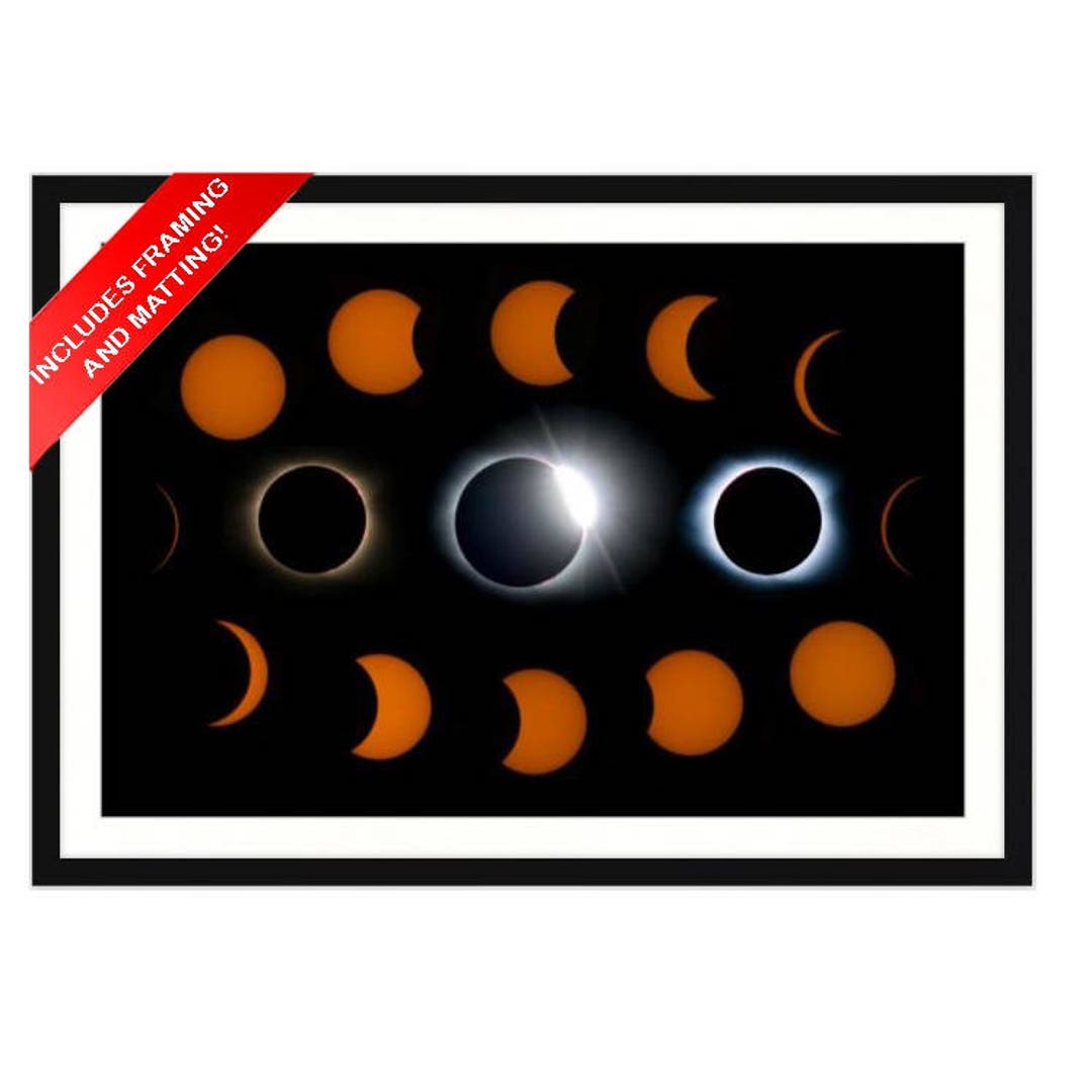 Framed Rectangular Solar Eclipse Photo Collage With Phases Through ...