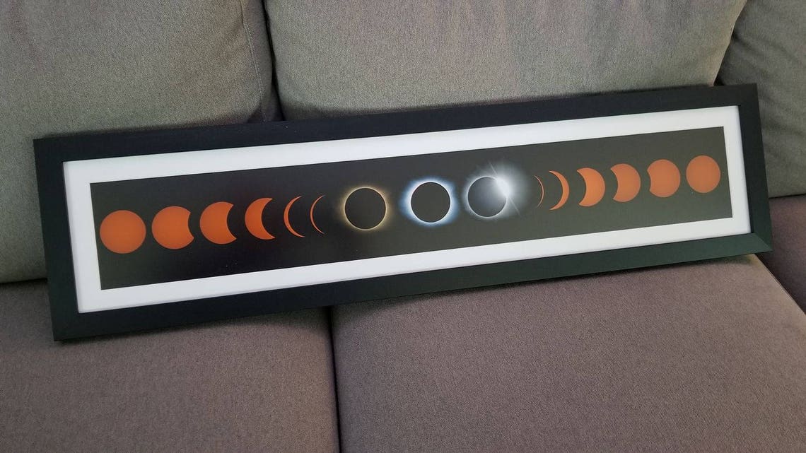Framed Solar Eclipse Photo Collage With Phases Through Totality - Etsy