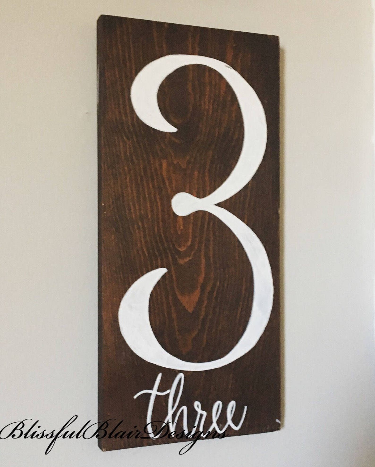 Family Number Sign Wooden Sign Number Sign Farmhouse Sign - Etsy