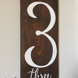 Family Number Sign Wooden Sign Number Sign Farmhouse Sign - Etsy