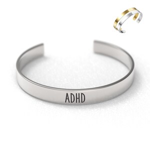 ADHD Awareness Bangle, Cuff Bracelet - Etsy