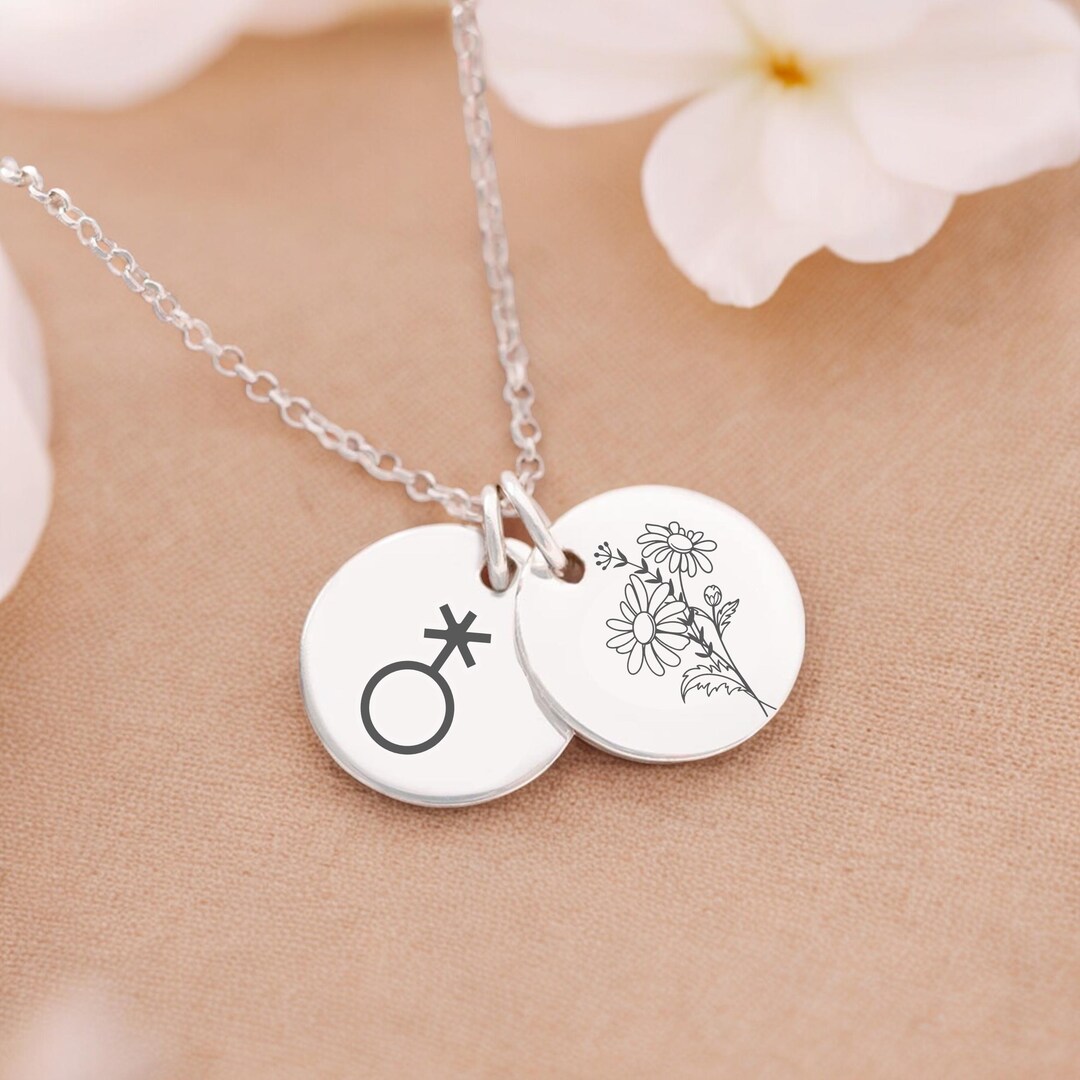 Non Binary Pride Necklace: Birth Flower Jewellery, LGBTQ+ - Etsy