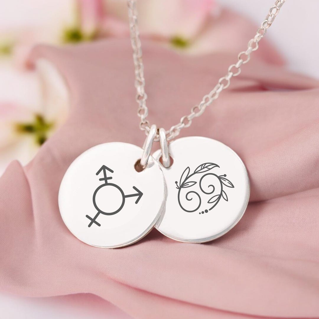 Transgender Zodiac Necklace, Pride Necklace, Transgender Pride ...