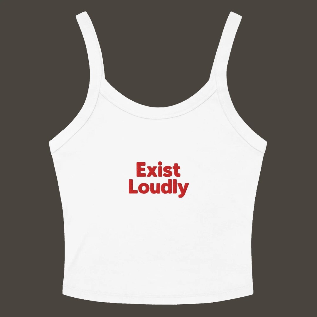 Exist Loudly Embroidered Women’s Micro-rib Tank Top | LGBTQIA+ - Etsy