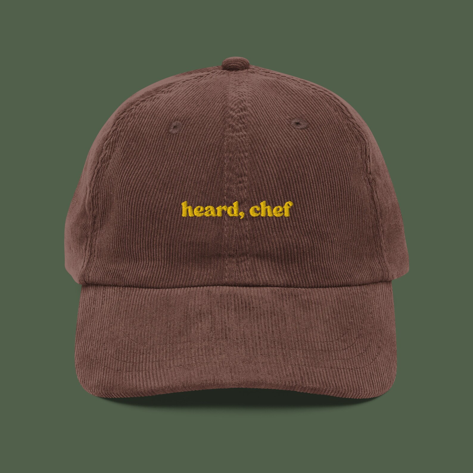Heard, Chef Embroidered Corduroy Hat | Entertainment - Etsy
