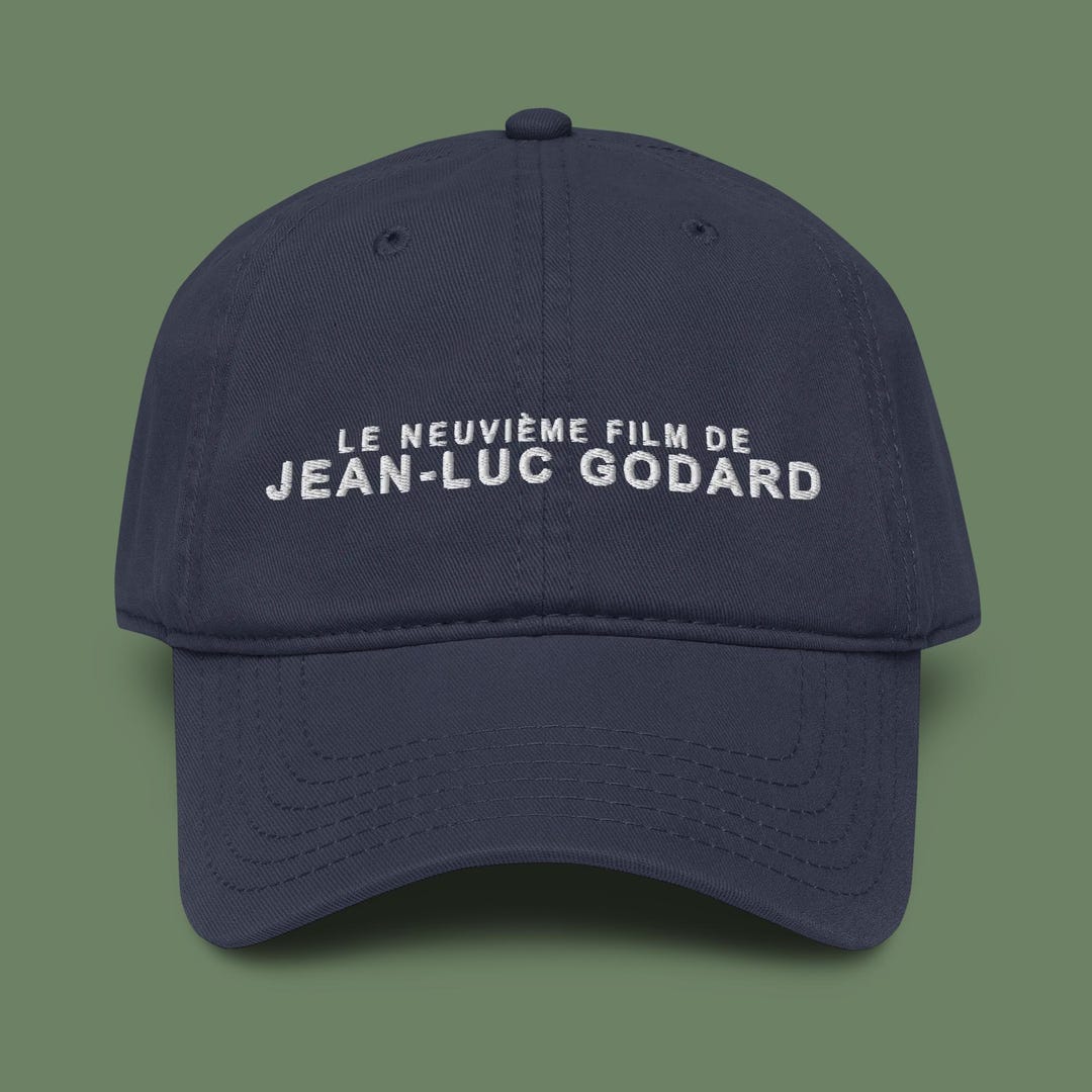 Jean-luc Godard Embroidered Garment Washed Baseball Cap | Director Hat ...