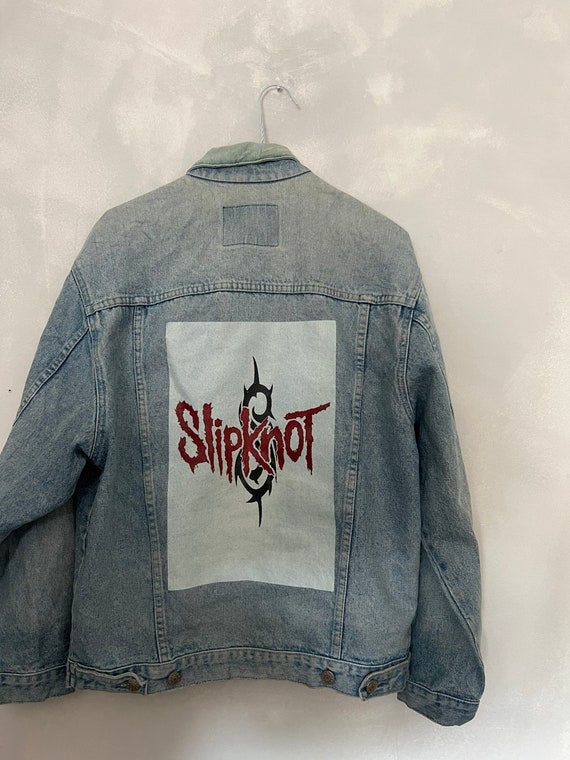 1980’s retro Slipknot logo print denim jacket. - Gem