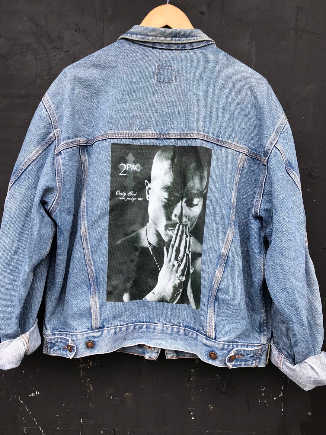 1980’s Retro Vintage “2 PAC ” Print Denim Jacket. - Etsy