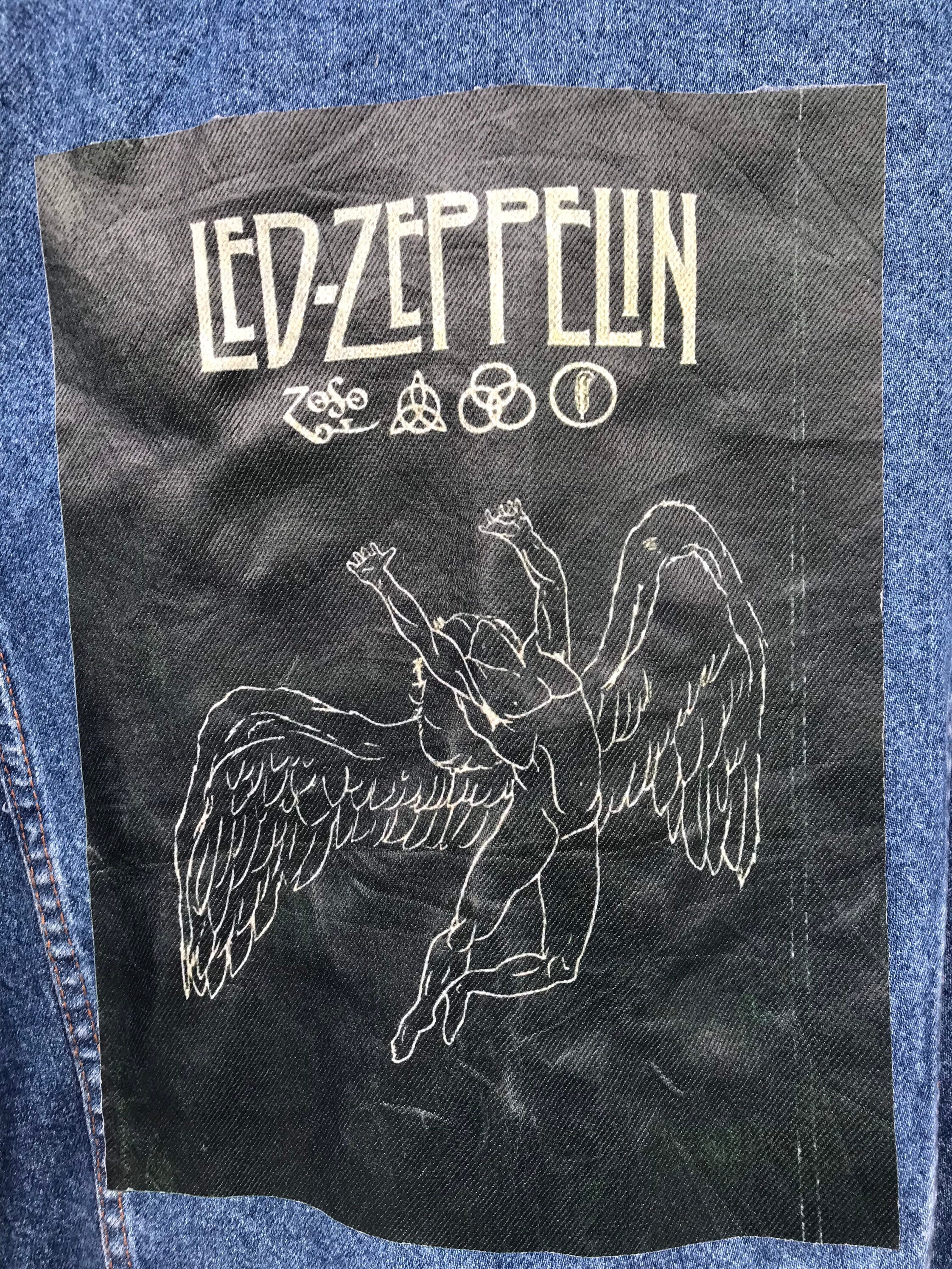 1980’s Retro Vintage LED ZEPPELIN Print Denim Jacket. - Etsy