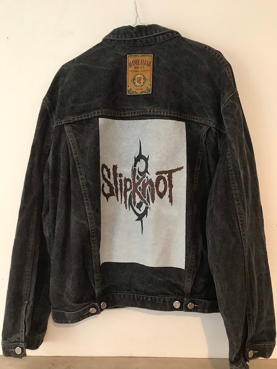 1980’s retro Slipknot logo print denim jacket. - Gem
