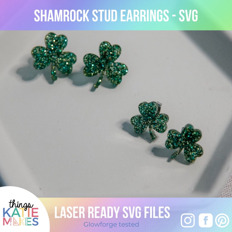 Small Shamrock Earring Stud - Etsy