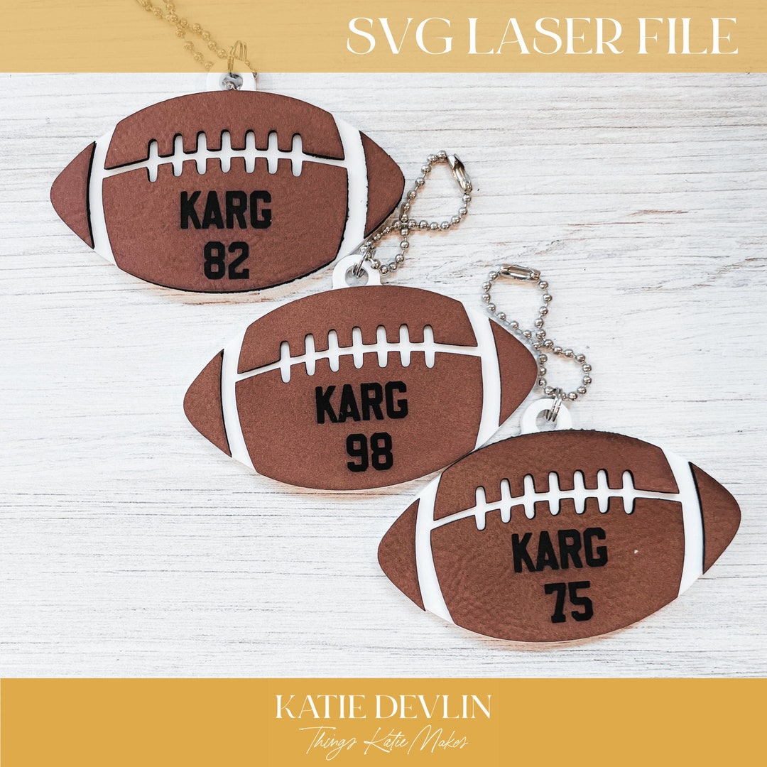 Football Keychain SVG, Sized for Glowforge, Options for Bag Tag ...