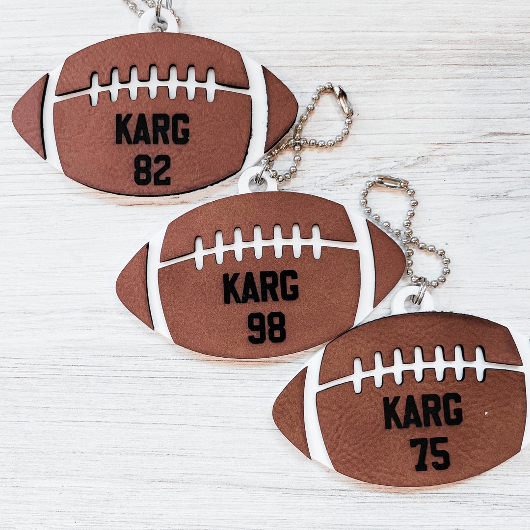 Football Player Bag Tag, Keychain for Football Coach, Personalized ...
