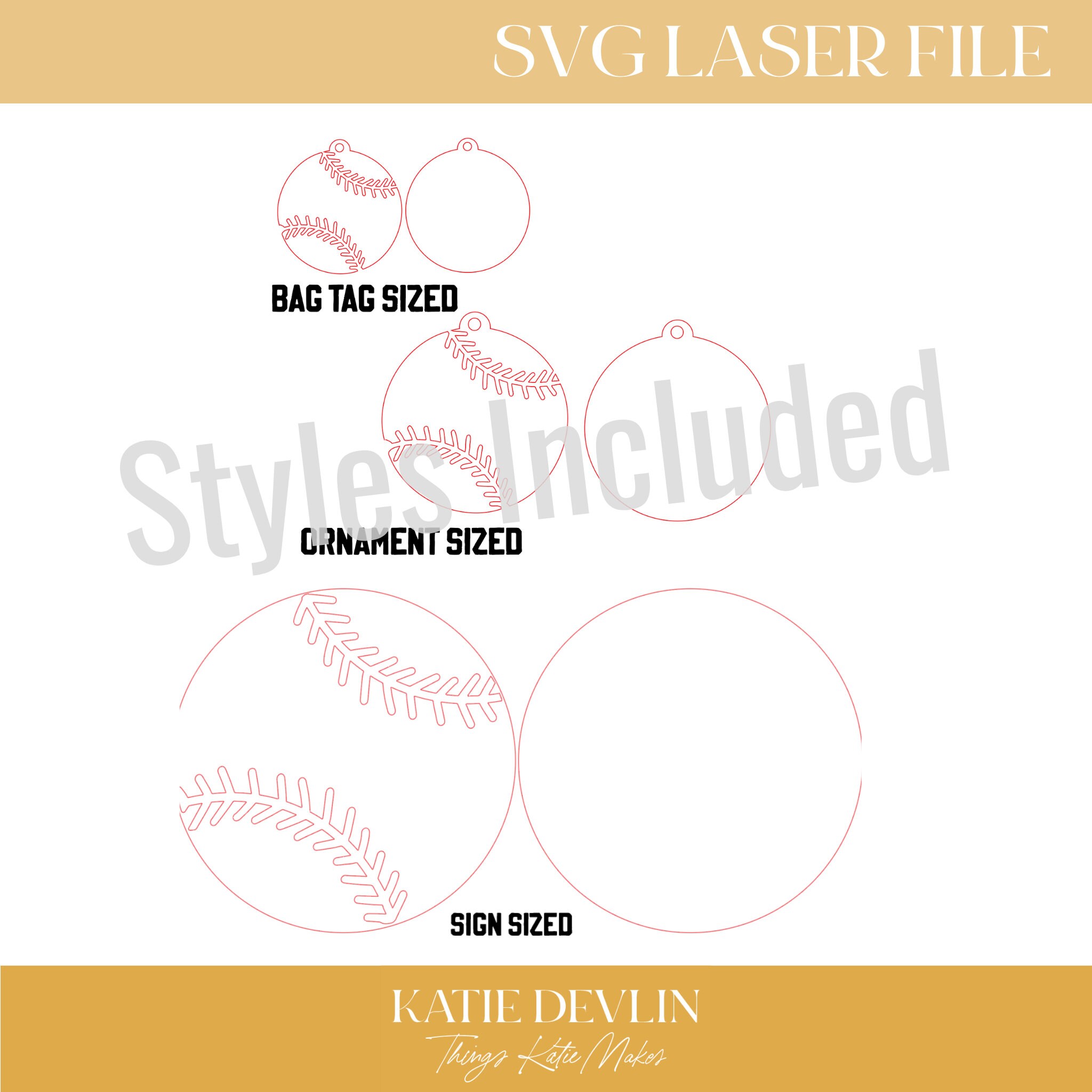 Baseball Keychain SVG, Sized for Glowforge, Baseball Bag Tag, Ornament ...