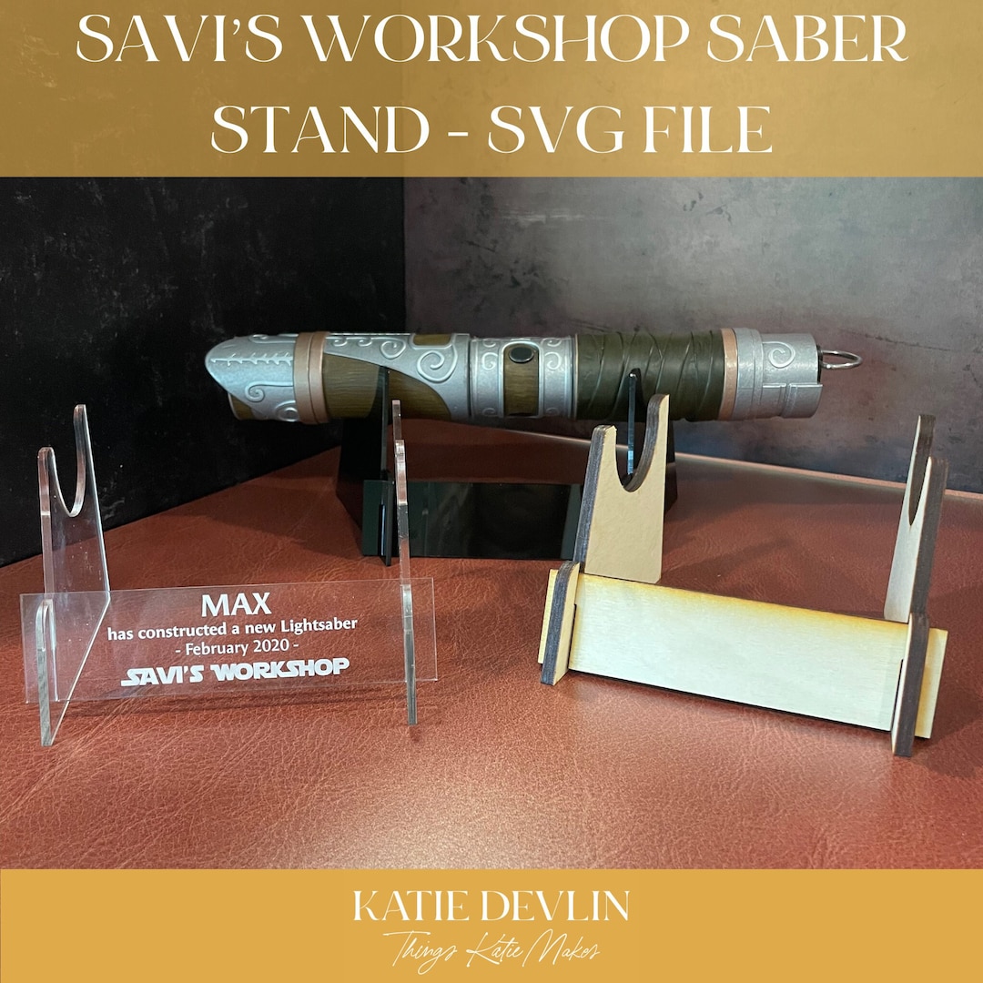 Lightsaber Stand SVG, Single Saber SVG Laser Cut File, Glowforge Ready ...