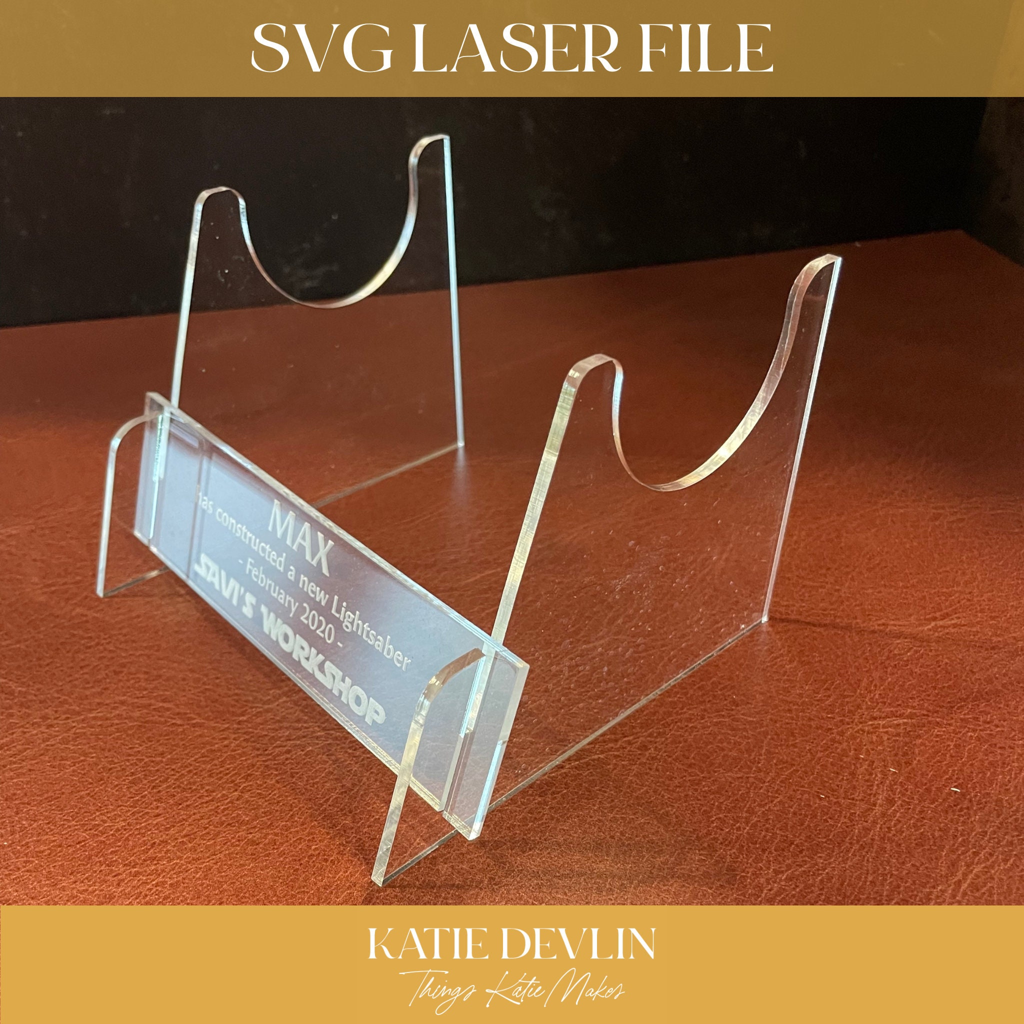 Lightsaber Stand SVG, Single Saber SVG Laser Cut File, Glowforge Ready ...