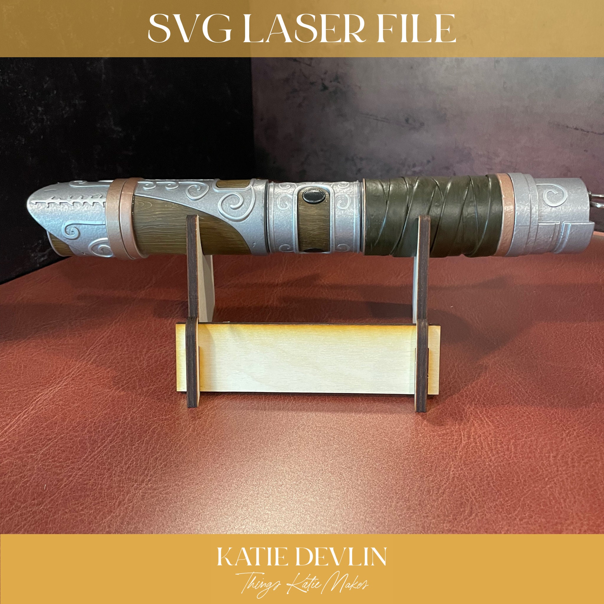 Lightsaber Stand SVG, Single Saber SVG Laser Cut File, Glowforge Ready ...