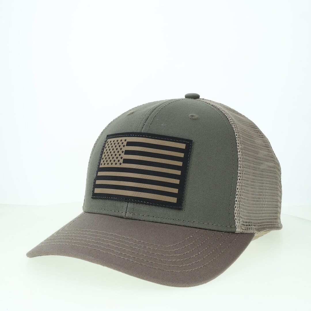 American Flag MPS Mid Pro Legacy Trucker Hat Custom Leather Patch - Etsy