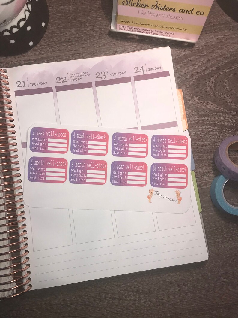 Well Child Check up Stickers. Perfect for Any Planner | Etsy