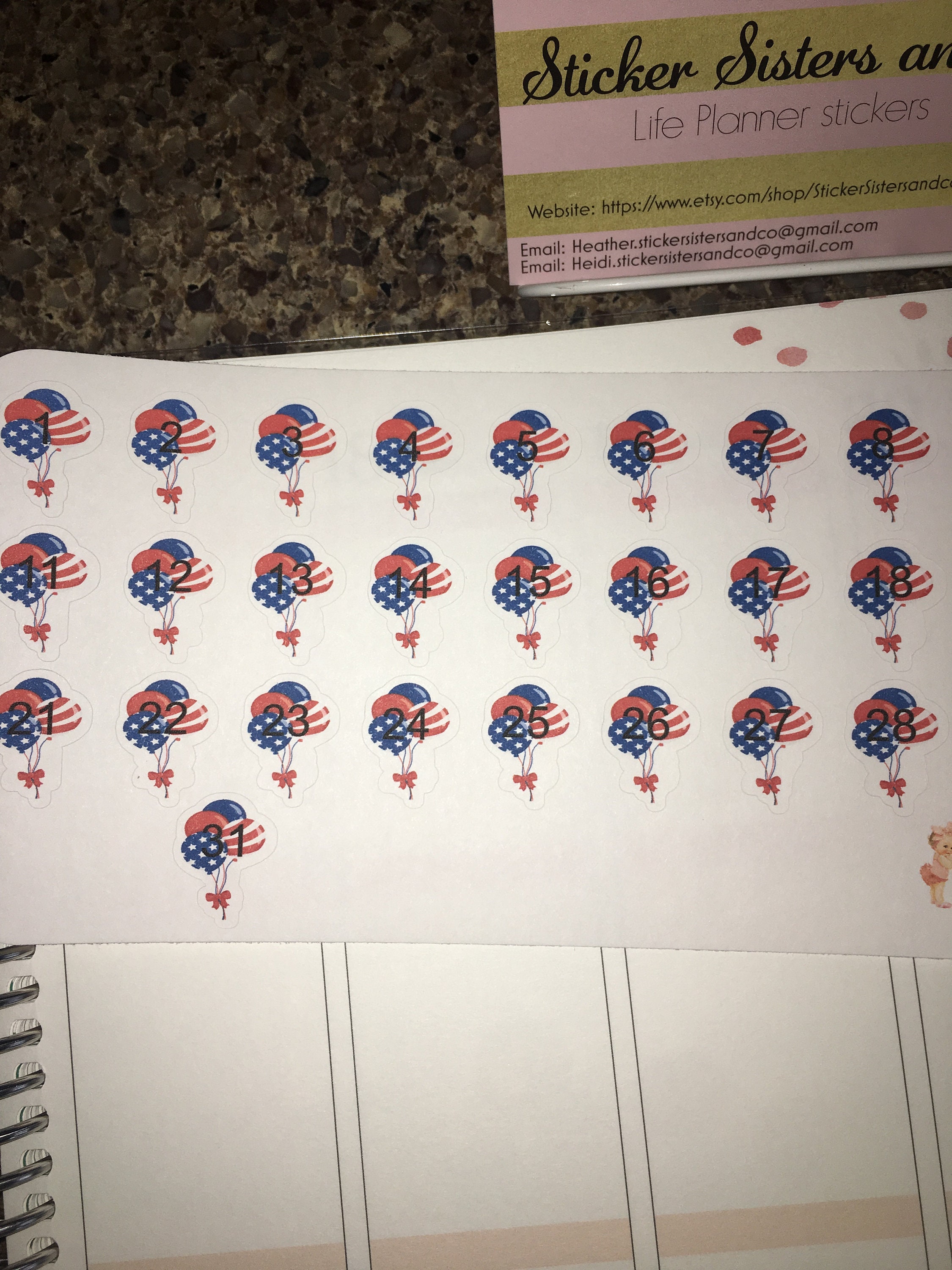 July Date Cover Ups. Perfect for Any Planner - Etsy